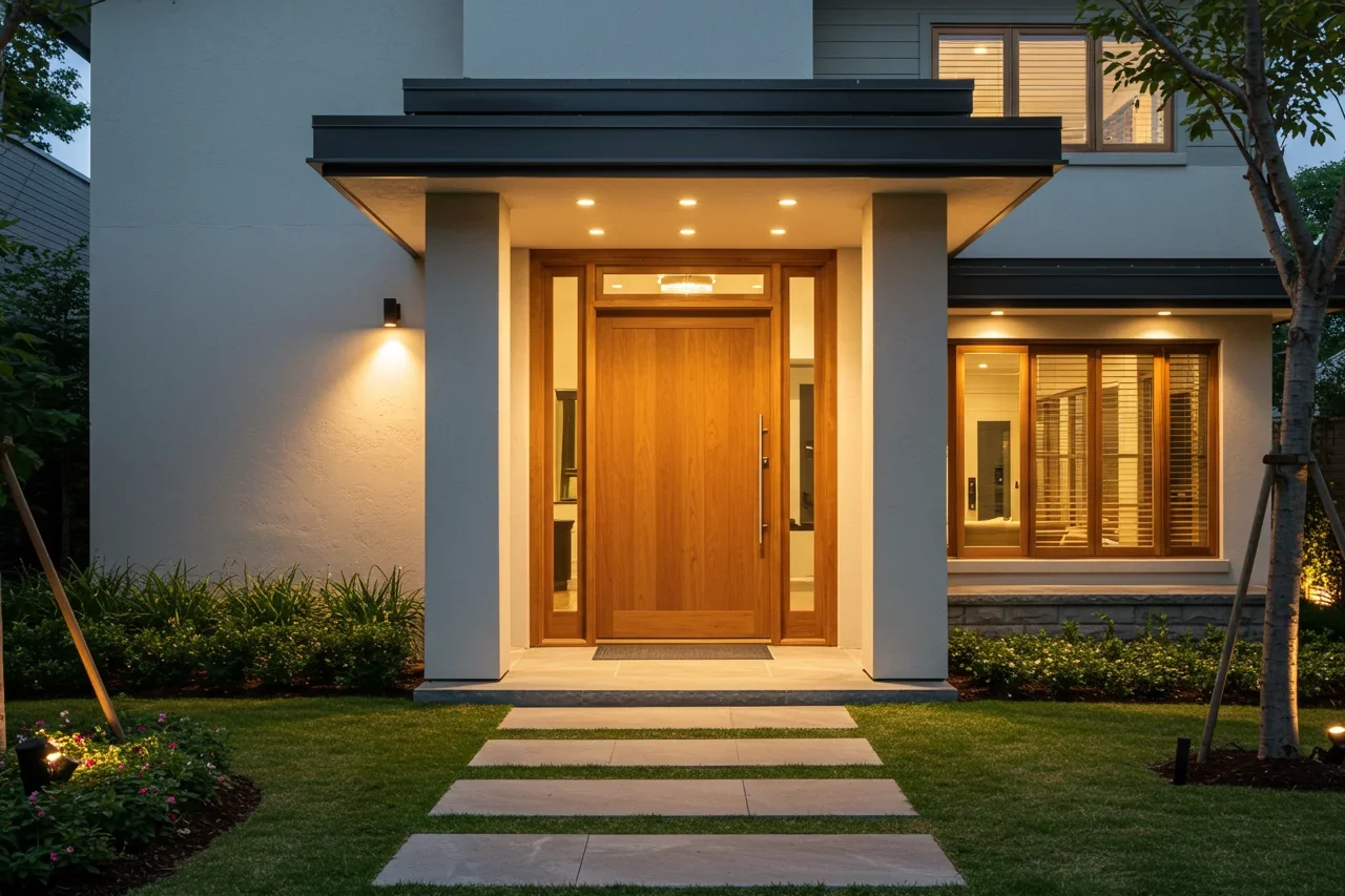 9 Elegant Modern Teak Wood Main Door Design Entrance